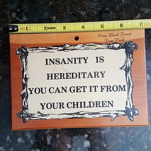 Wall Decor | Vintage Insanity Is Hereditary Sign | Poshmark